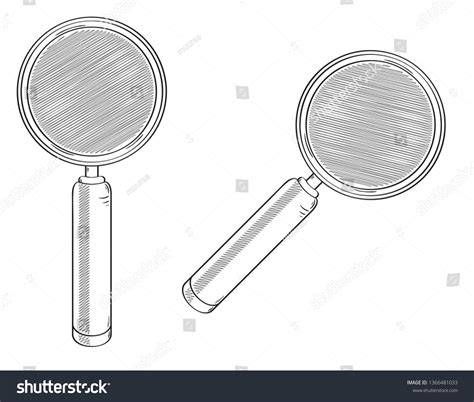 Magnifying Glass Sketch Isolated On White Stock Vector Royalty Free