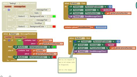 recieving text messages without notifiying user mit app inventor help