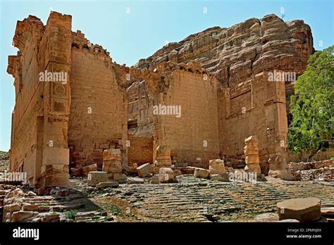 Temple of Dushares Petra city Nabataean caravan city rock cut façades