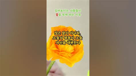 있어보이는 사람들이 말을 적게 하는 이유 위로 격려 좋은글 명언 성공 동기부여 힐링 부자 칭찬 멘탈관리