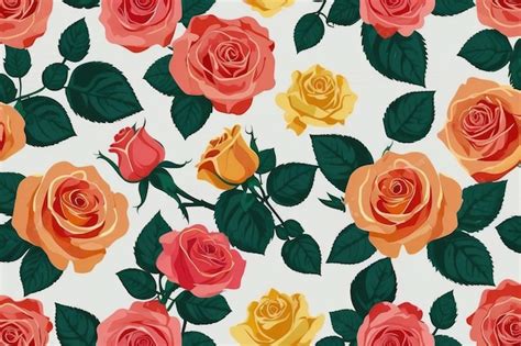 Premium Photo Roses Pattern