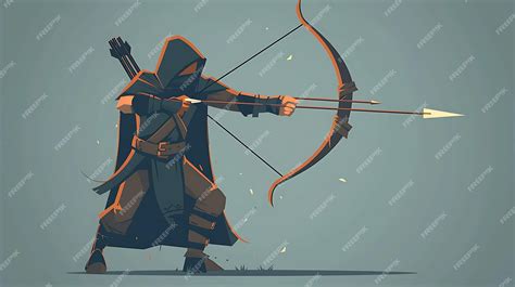 Premium Photo Character Of Agile Rogue Archer Wearing A Hooded Cloak