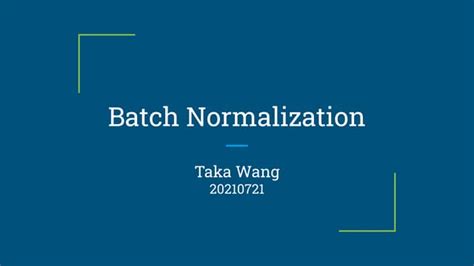 Introduction To Batch Normalization Pdf