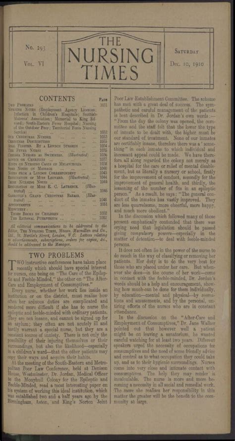 Issue 293 1910 12 10 Nursing Times