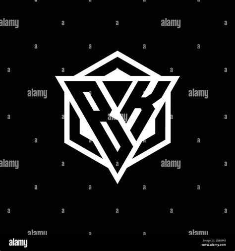 BK Logo Monogram With Triangle And Hexagon Shape Combination Isolated