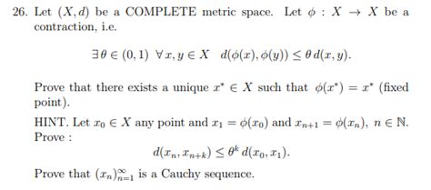 Solved 26 Let X D Be A Complete Metric Space Let ϕ X→x