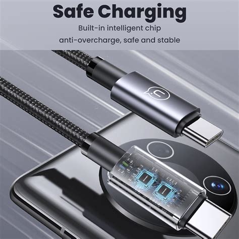 USAMS US SJ661 Type C To Type C 60W Fast Charge Data Cable 1 2m Black Alexnld