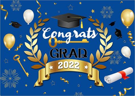 Aiikes 7x5ft Congratulations Graduation Backdrop Black