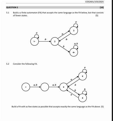 Question 5 51 ﻿build A A Finite Automaton Fa ﻿that