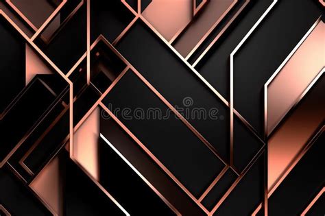Shiny Rose Gold And Black Angular Tiles Created Using Generative Ai