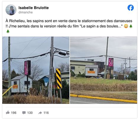 Des Sapins De Noël En Vente Dans Le Stationnement Dun Bar De Danseuses