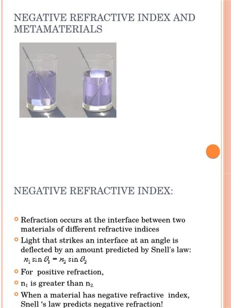 Negative Refractive Index And Metamaterials Pdf Metamaterial