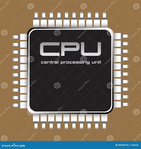 Central Processing Unit Set Black And White Vector Illustration 235076704