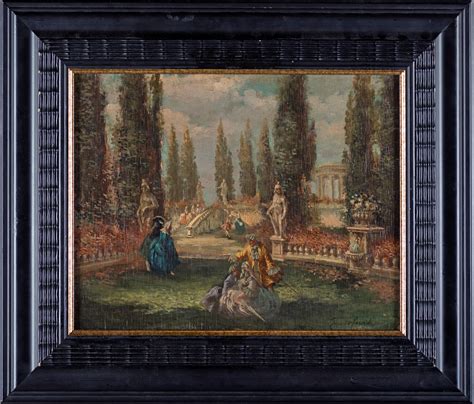 EMMA CIARDI Giardino Con Figure In Abiti Settecenteschi Firmato In