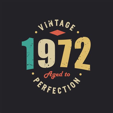 Vintage 1972 Aged To Perfection 1972 Vintage Retro Birthday 9728131 Vector Art At Vecteezy