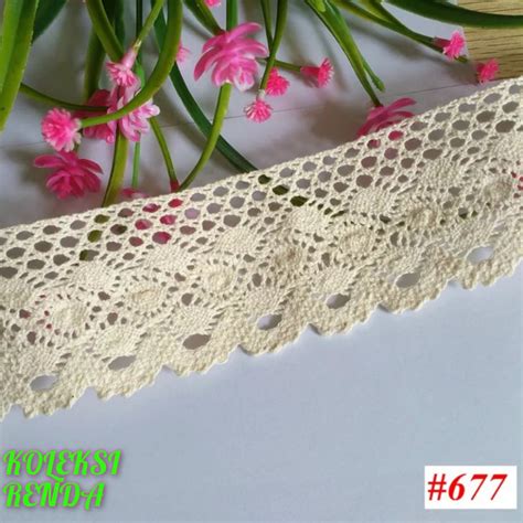 Jual Renda Rajut Lebar 5cm Renda Kait Lebar 5cm Isi 15yard Shopee