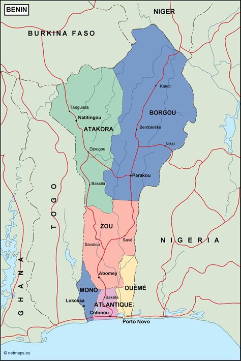 Benin Political Map Vector Eps Maps Eps Illustrator Map Vector Maps