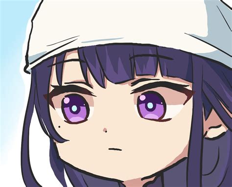 Xinzoruo Raiden Shogun Genshin Impact 1girl Closed Mouth Long Hair Looking Afar Mole