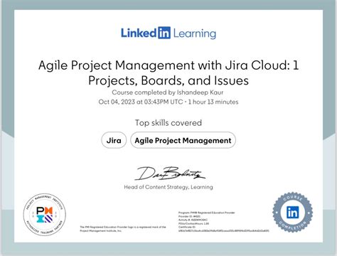 Agile Projectmanagement Pwc Linkedinlearning Pmi Jira Ishandeep