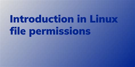 Introduction In Linux File Permissions Linux Audit