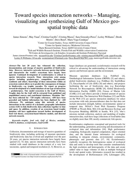 Pdf Toward Species Interaction Networks Managing Visualizing And Synthesizing Gulf Of