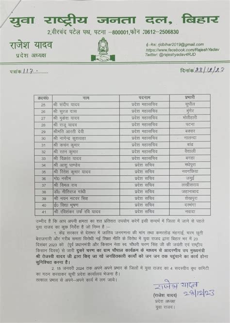 युवा राजद लगाएगी ग्राम चौपाल लोकसभा चुनाव से पहले संगठन को और मजबूत