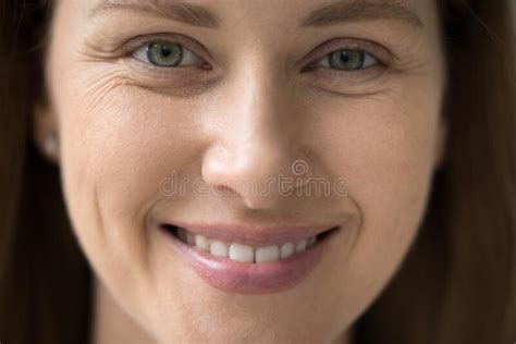 Cropped Close Up Part Of Female Face Front View Stock Image Image Of