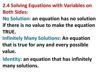 PPT Solving Equations With Variables On Both Sides PowerPoint Presentation ID