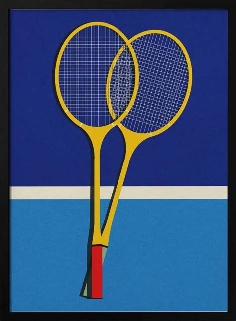 Wooden Badminton Rackets By Andn Stretched Canvas Or Fine Art Print I Heart Wall Art