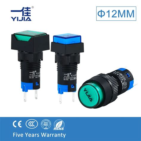 yi jia plastic push button switch la 12 helps upgrade industrial