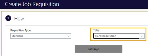 Create Job Requisition Blank Requisition Use Type — Cloud Customer