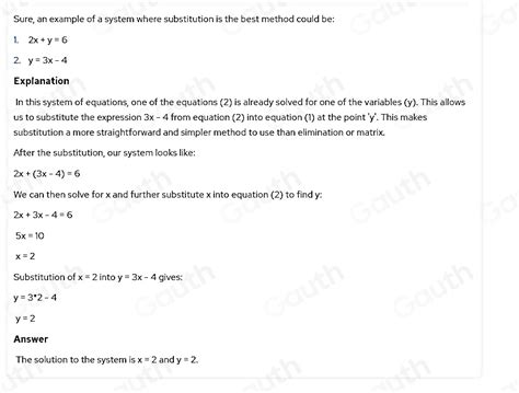 Solved 4 Make Up Your Own Example Of A System Where Substitution Is