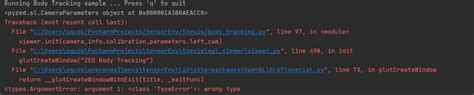 Body Tracking Example Code Doesnt Work · Issue 353 · Stereolabszed
