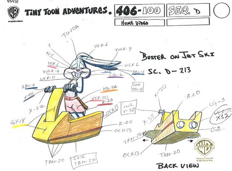 Tiny Toons Original Production Color Call Out Buster Amblin Entertainment Looney Tunes