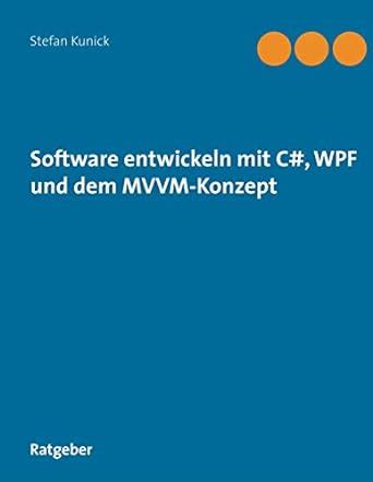 Software Entwickeln Mit C WPF Und Dem MVVM Konzept Kunick Stefan