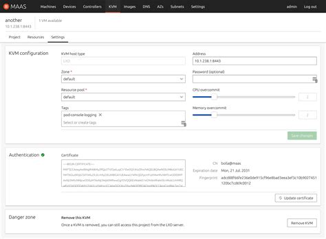 MAAS UI LXD Authentication And Finalising The Cloning UI Design