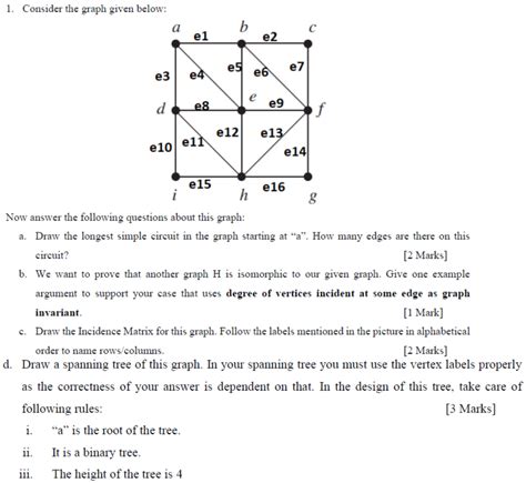 1 consider the graph given below a b с e 1 e2 e5 e7