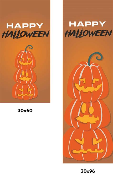 Happy Halloween Three Stack Pumpkins Single Vinyl Banner Dekra Lite