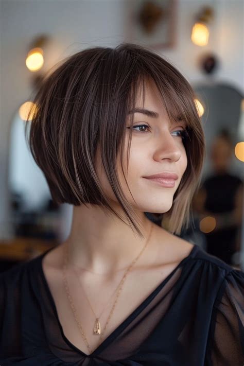 34 Angled Bobs With Bangs Hairstyles That Will Sharpen Your Style