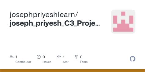 GitHub Josephpriyeshlearn Joseph Priyesh C3 Project