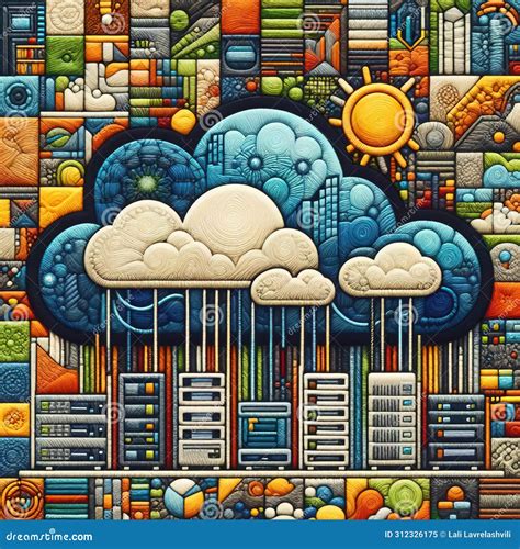 Felt Art Patchwork Cloud Computing Infrastructure Data Centers