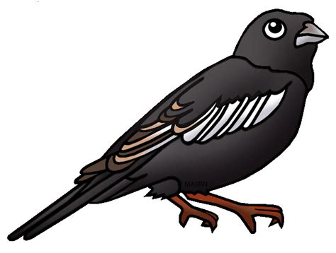 Black Bird Illustration With White Wing Bars Free Clip Art 3560969