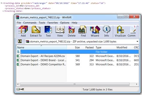 Campaign Domain Metrics Export API Rank Ranger