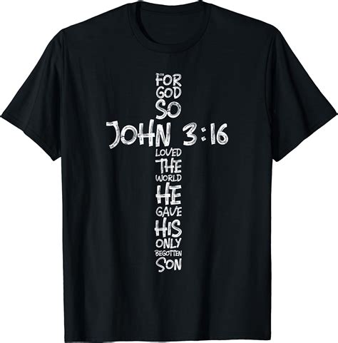 John 3 16 Christian Cross Religious Bible Verse Gifts T Shirt Walmart