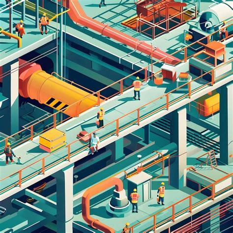 streamlined workflow and efficient safety measures at a modernist construction worksite