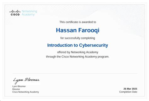 i ve successfully completed the introduction to cybersecurity course