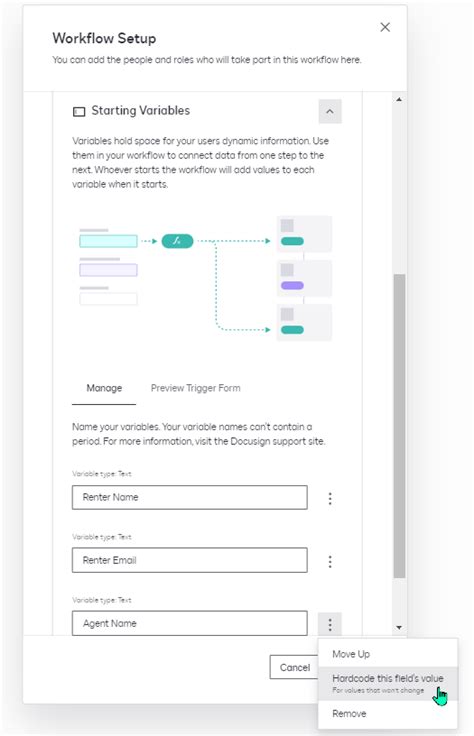 Workflow Setup Participants And Starting Variables Faq