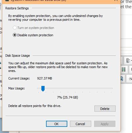 Can T Enable System Restore Solved Windows Forums