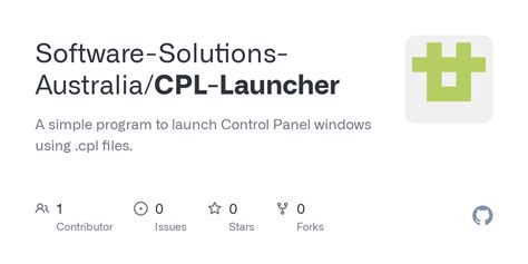 Github Software Solutions Australia Cpl Launcher A Simple Program To Launch Control Panel