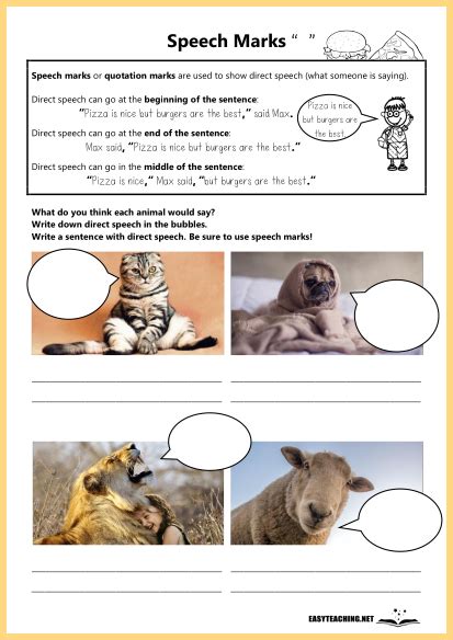 Speech Marks Exercises For Grade 5